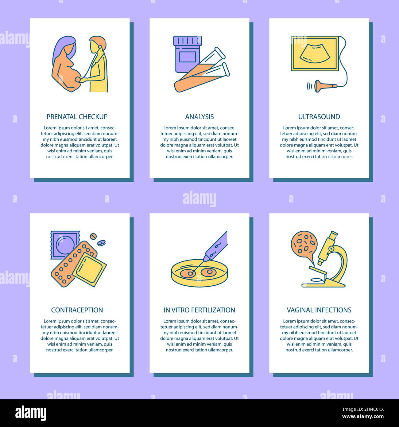 Gynecology and obstetrics banner templates. Women medical check up and ...