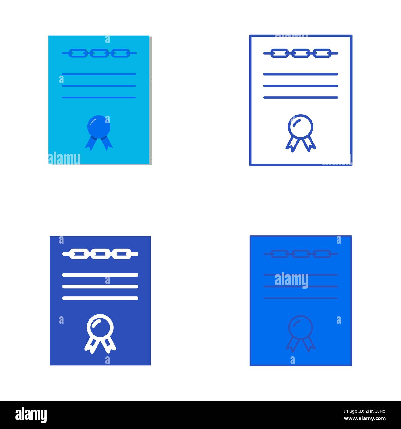 Smart contract icon set in flat and line style. Electronic blockchain ...