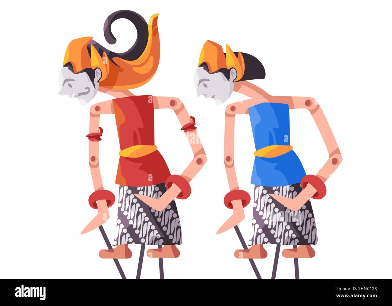 Wayang kulit traditional shadow puppet from Java Indonesia illustration ...