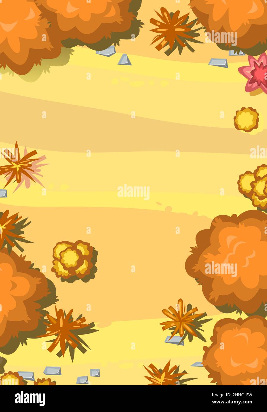 Autumn landscape top view. Scene with yellow and orange trees and ...