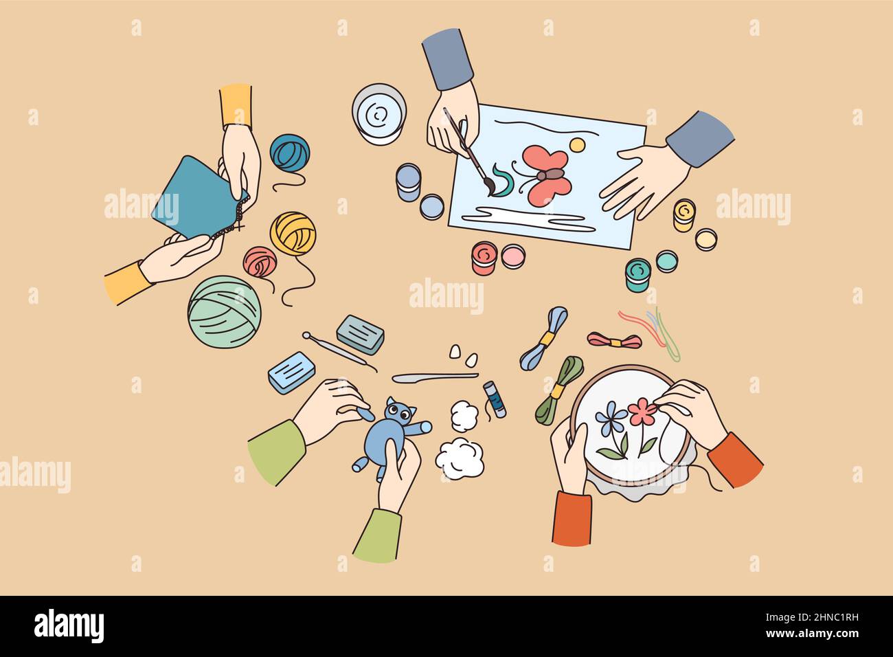 Knitting class child Stock Vector Images - Alamy