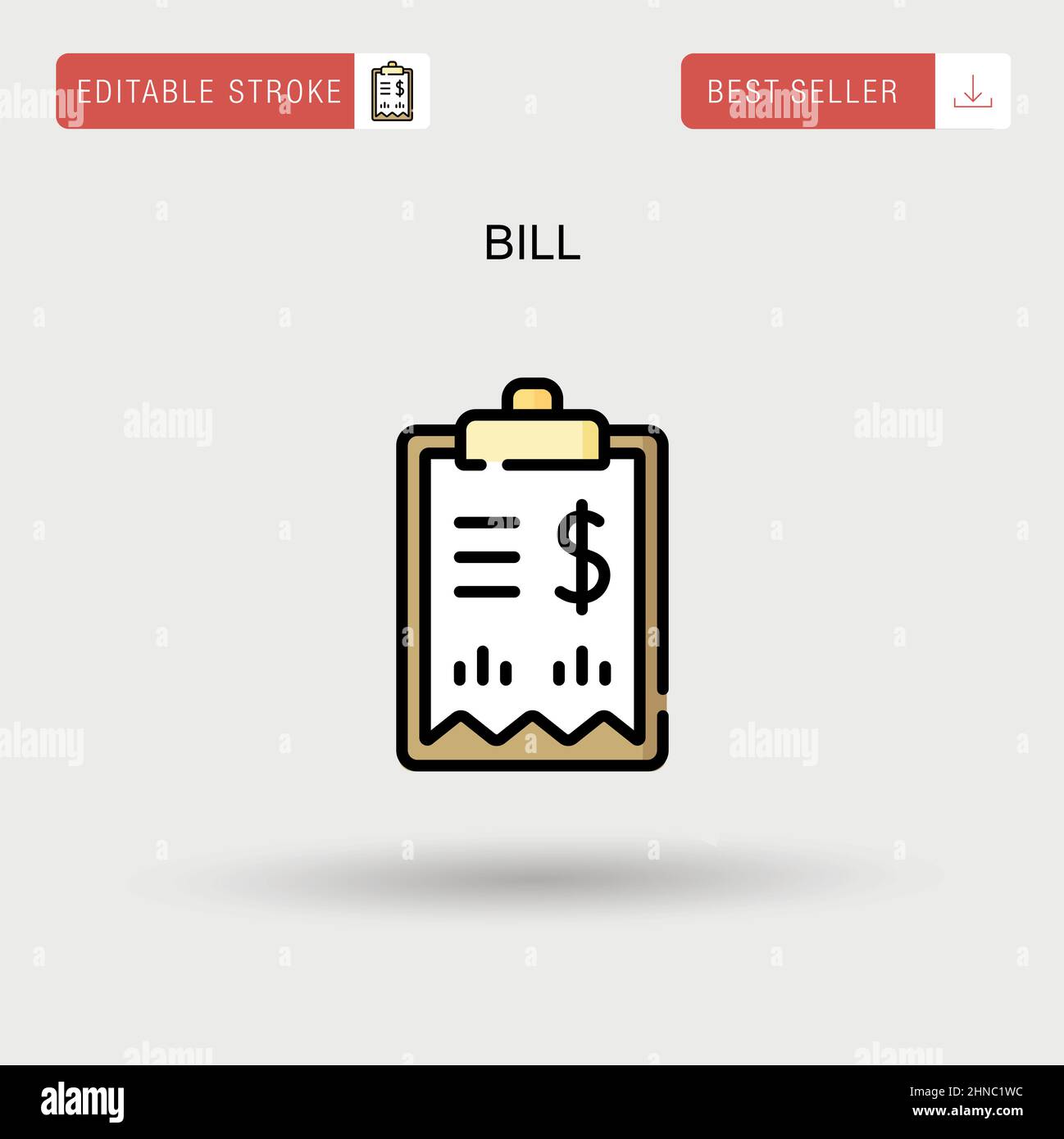 Bill Simple vector icon Stock Vector Image & Art - Alamy