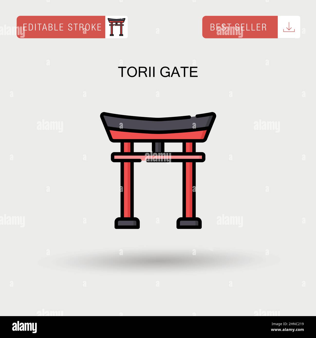 The famous floating tori gate miyajima Stock Vector Images - Alamy