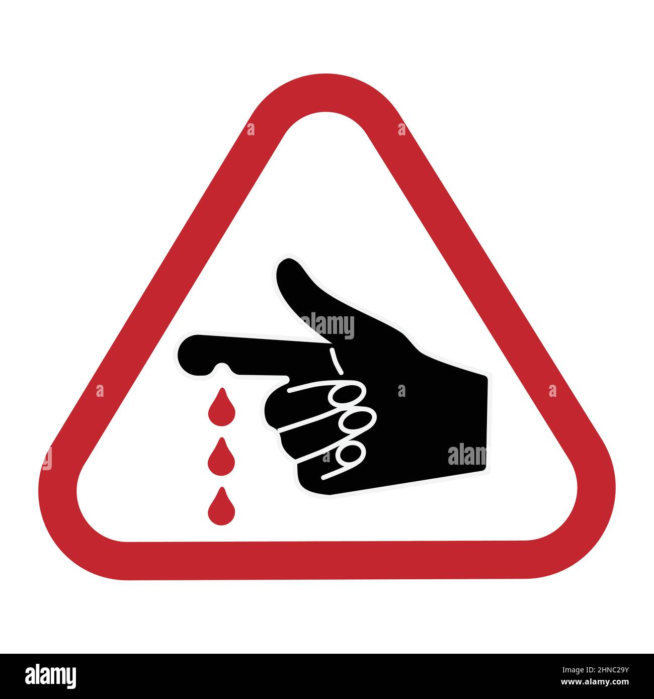 Warning sign. Finger injury sign. Danger sharp icon. Vector Stock ...