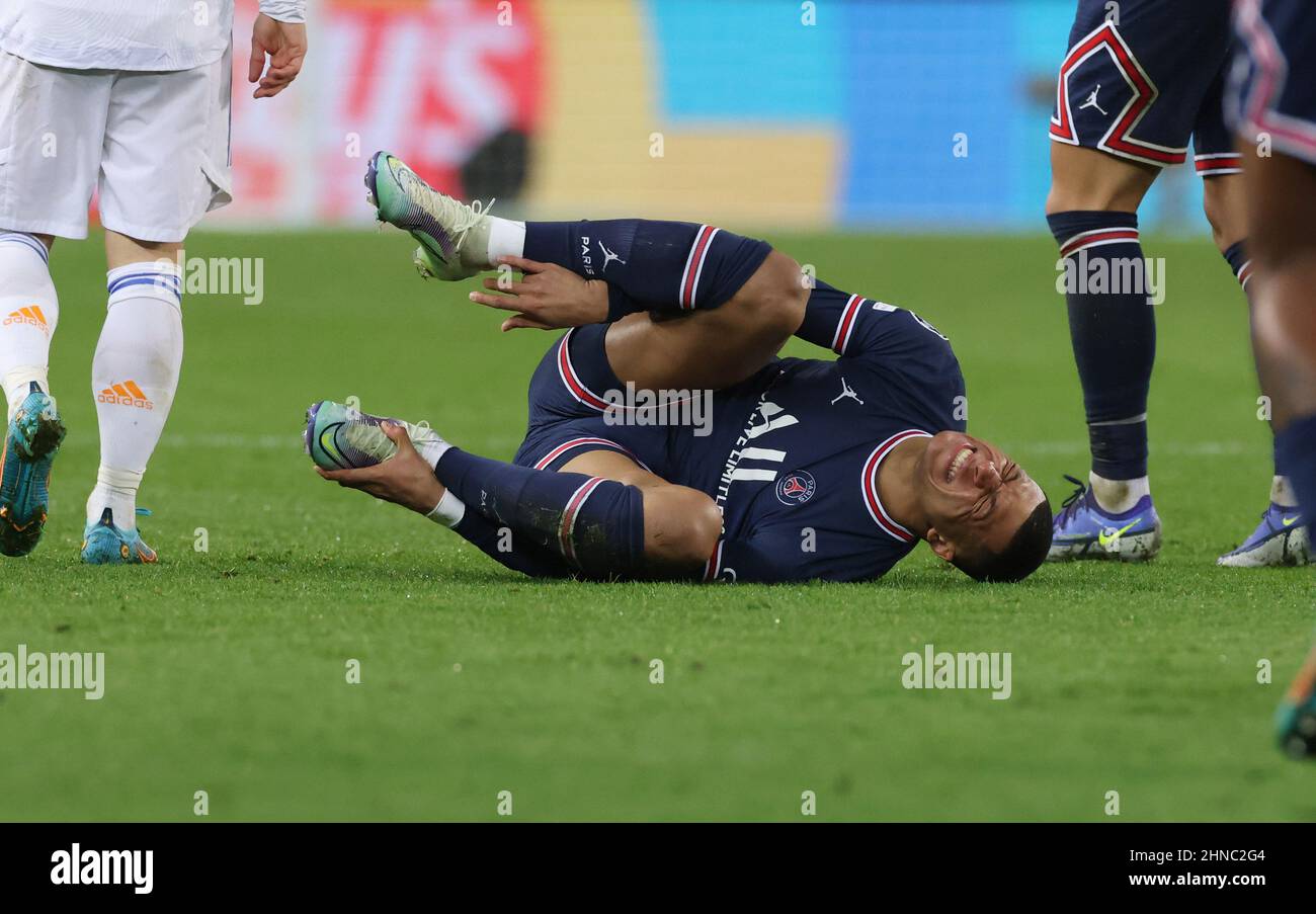 Paris, France. 15th Feb, 2022. Kylian Mbappe of Paris Saint-Germain is ...
