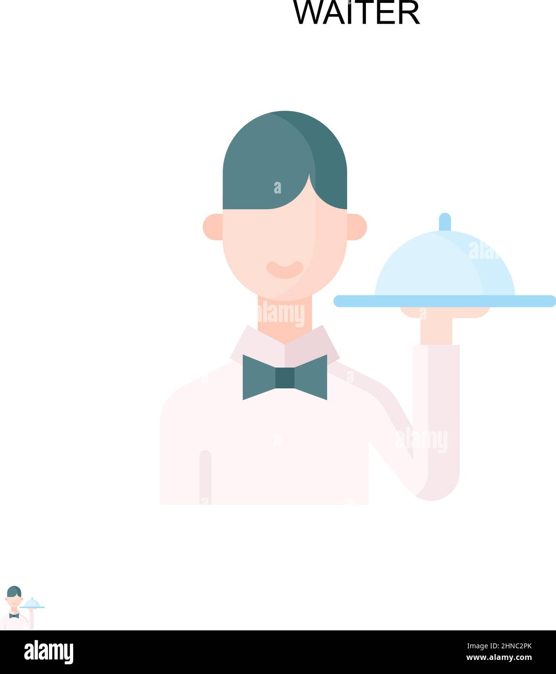 Waiter holding plate Stock Vector Images - Alamy