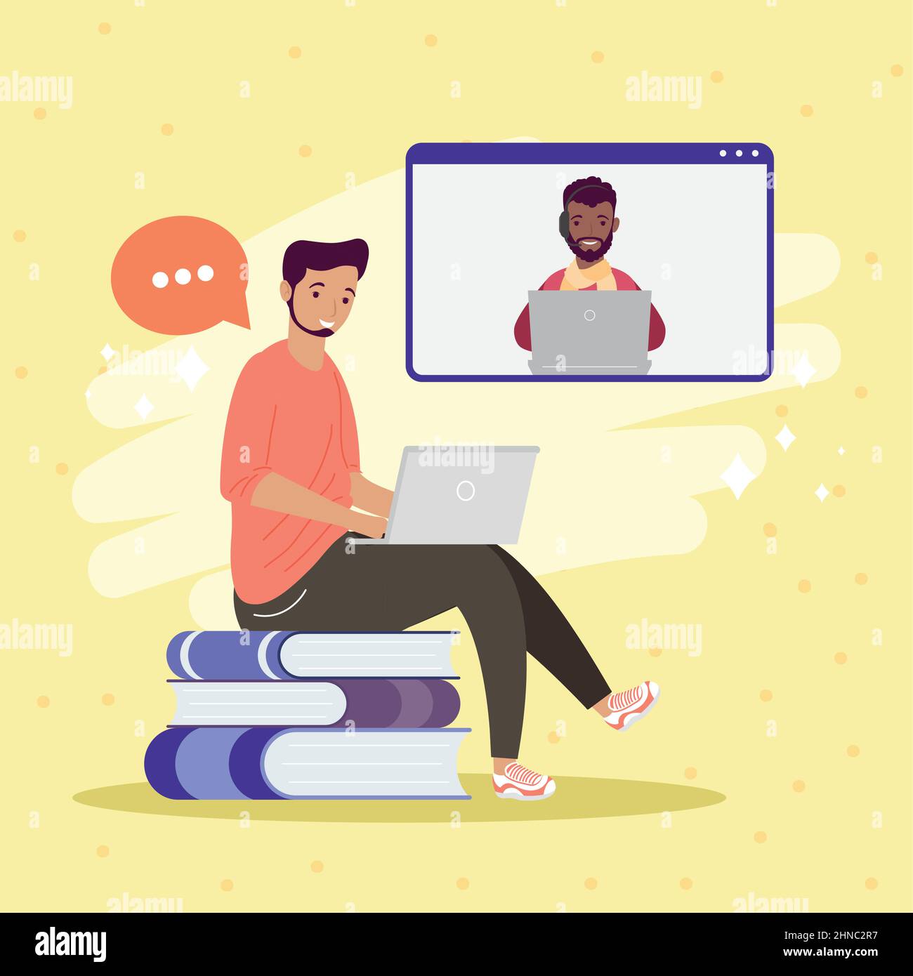 College students laptops Stock Vector Images - Alamy
