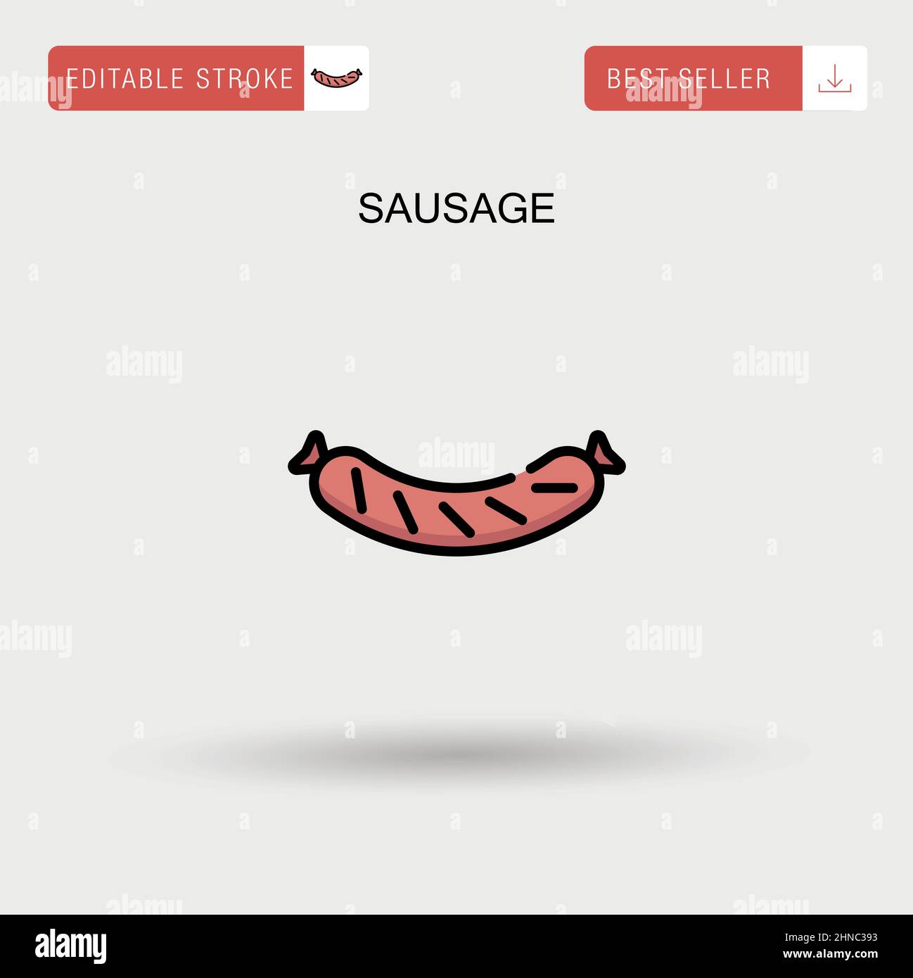 Sausage Simple vector icon Stock Vector Image & Art - Alamy
