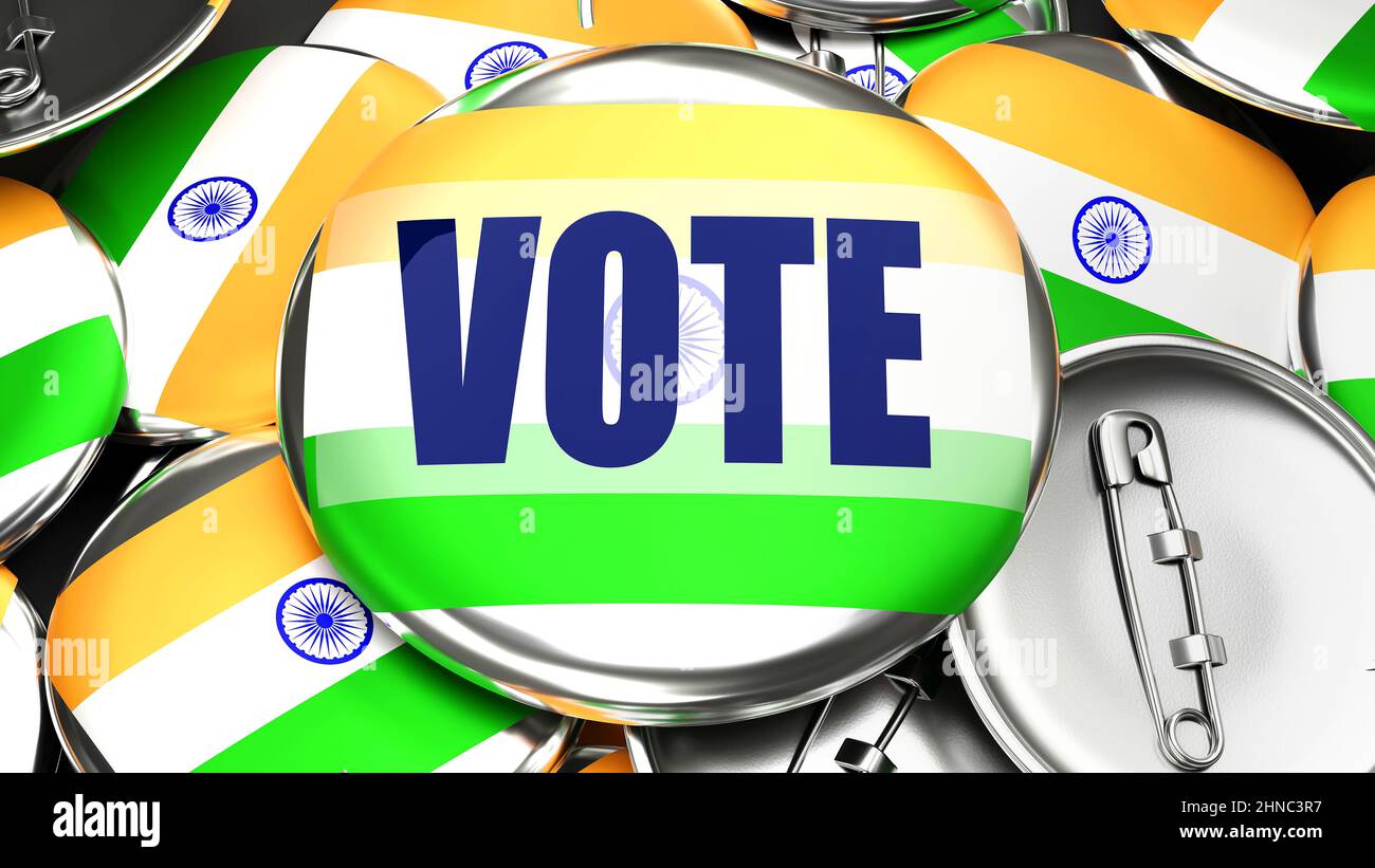 India vote button hi-res stock photography and images - Alamy