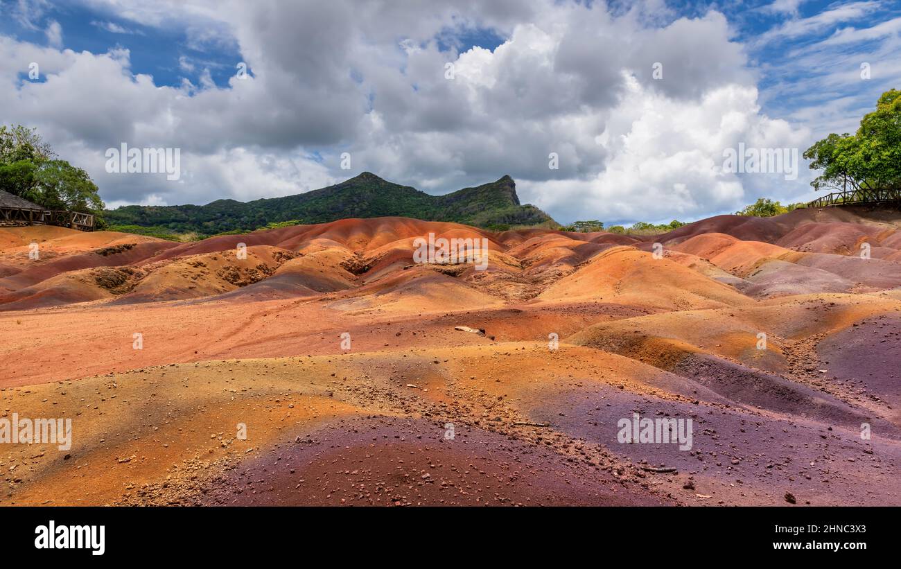 Seven Colored Earth on Chamarel, Mauritius island, Africa Stock Photo ...