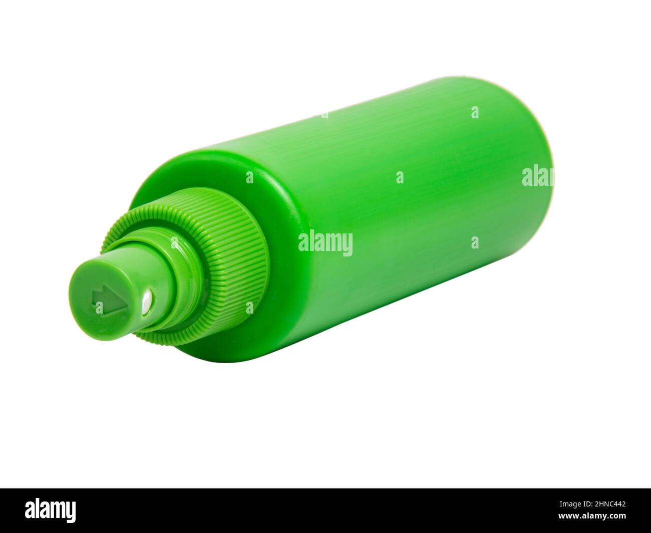 Green spray bottle isolated on the white background Stock Photo - Alamy