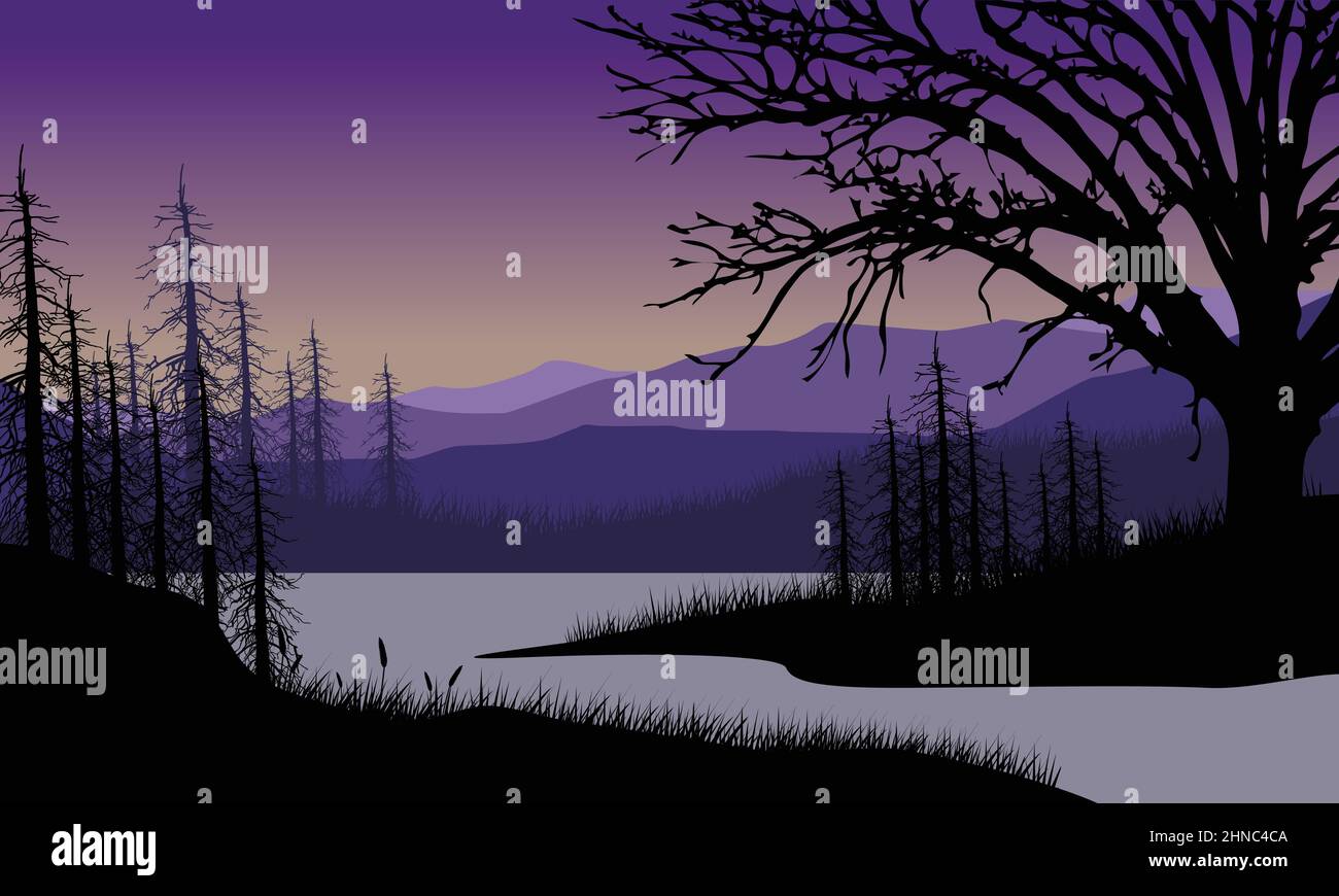 Sunrise panorama view from Stock Vector Images - Alamy