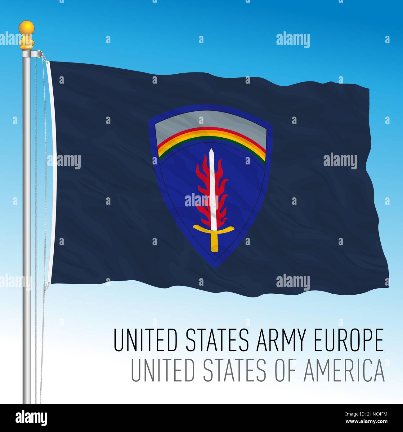 United States Army Europe Command flag, USA, vector illustration Stock ...