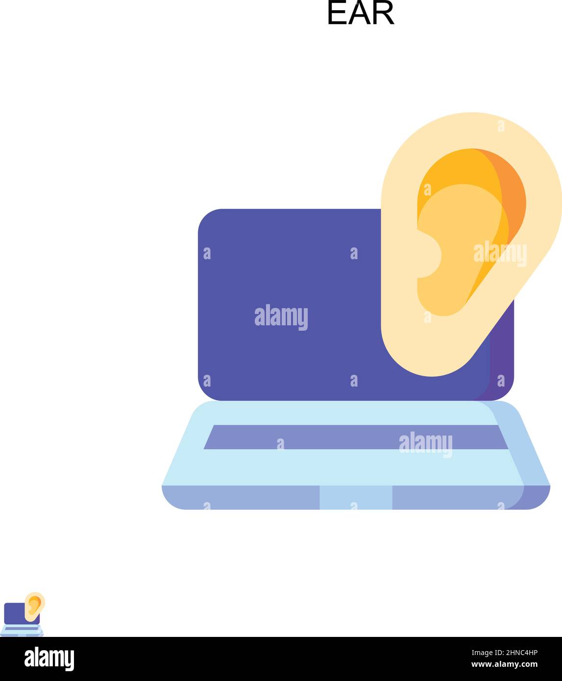 Ear Simple vector icon. Illustration symbol design template for web ...