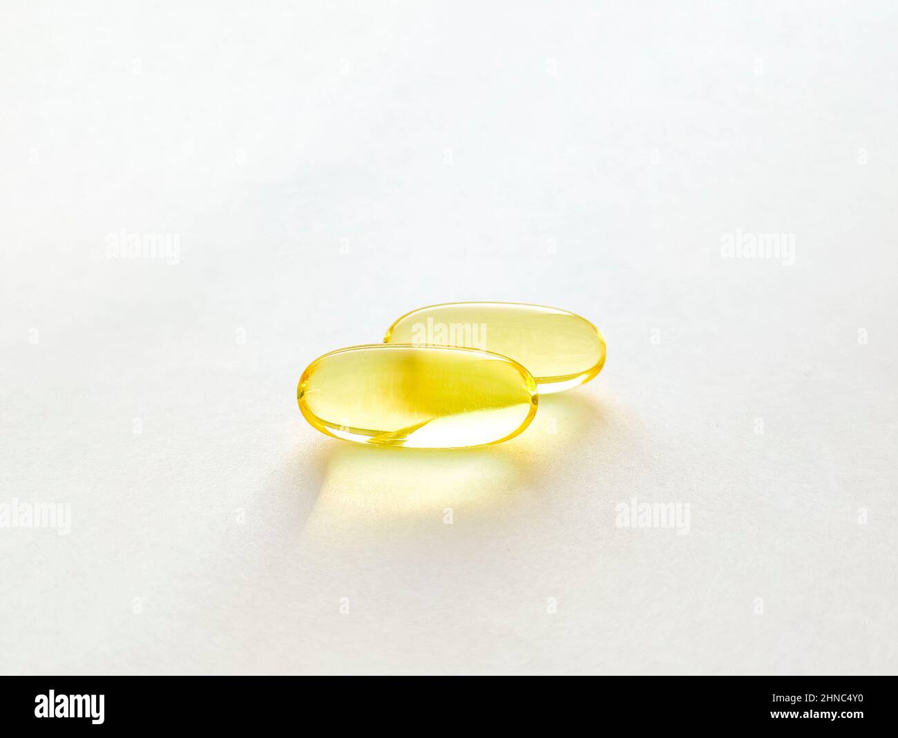 Closed capsules with dietary supplement: fish oil, omega 3, vitamin A ...