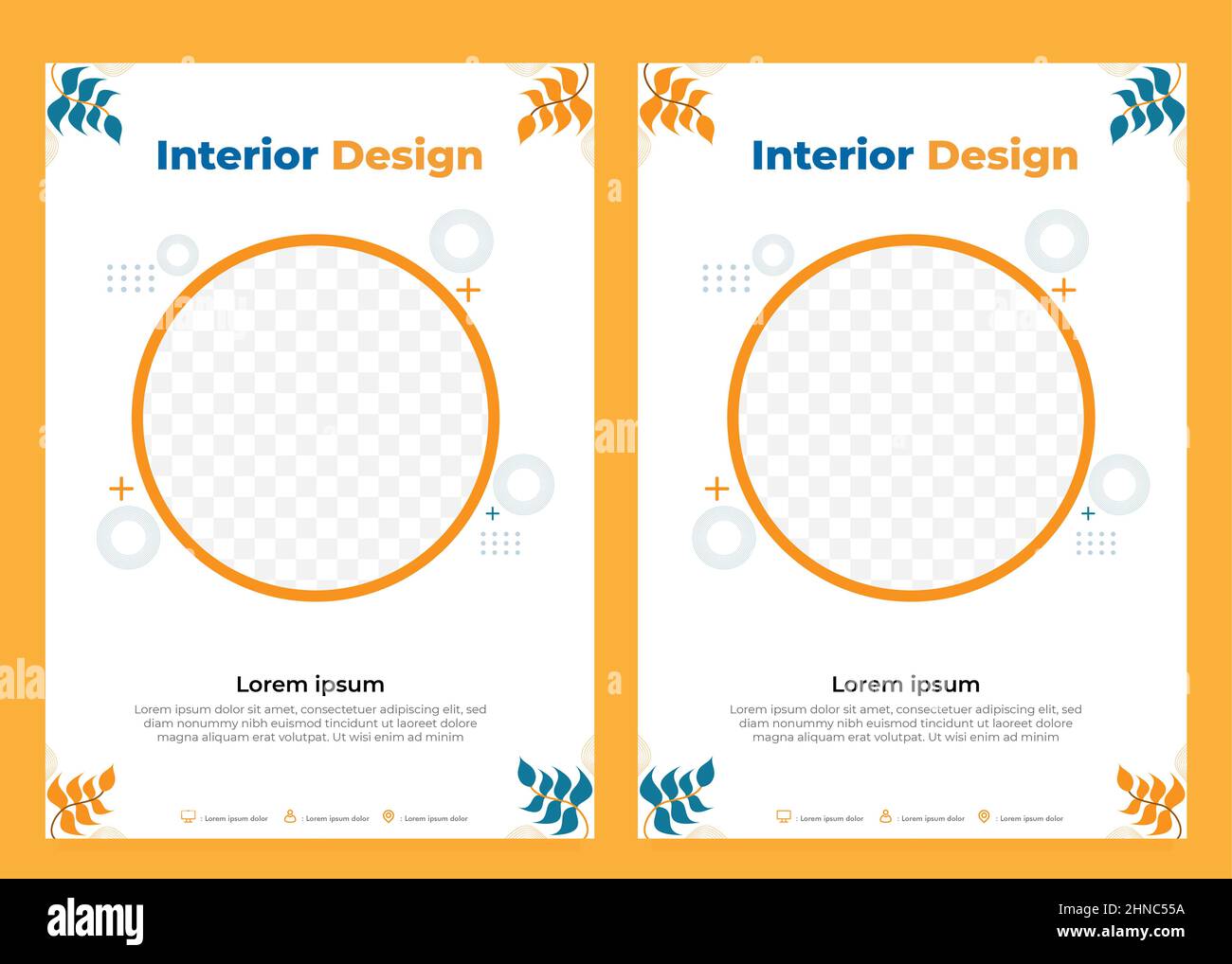abstract hand drawn flyer template collection design Stock Photo - Alamy