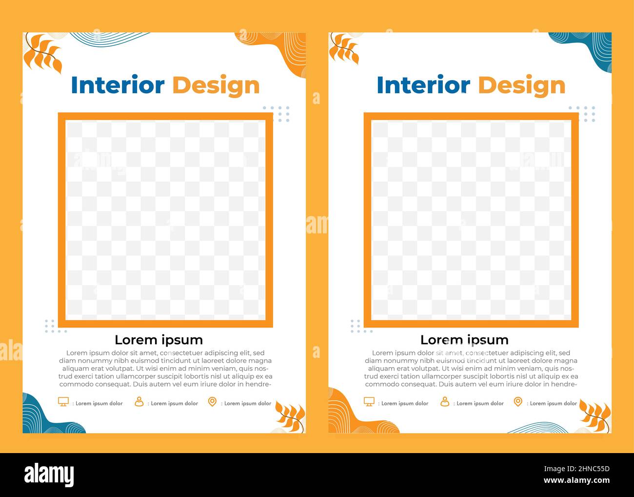 abstract hand drawn flyer template collection design Stock Photo - Alamy