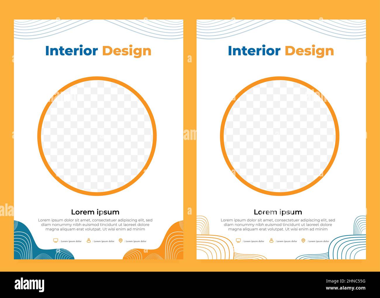 abstract hand drawn flyer template collection design Stock Photo - Alamy