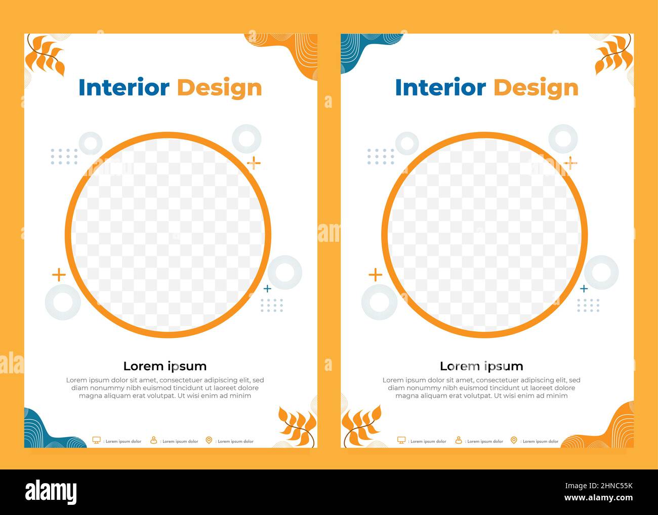 abstract hand drawn flyer template collection design Stock Photo - Alamy