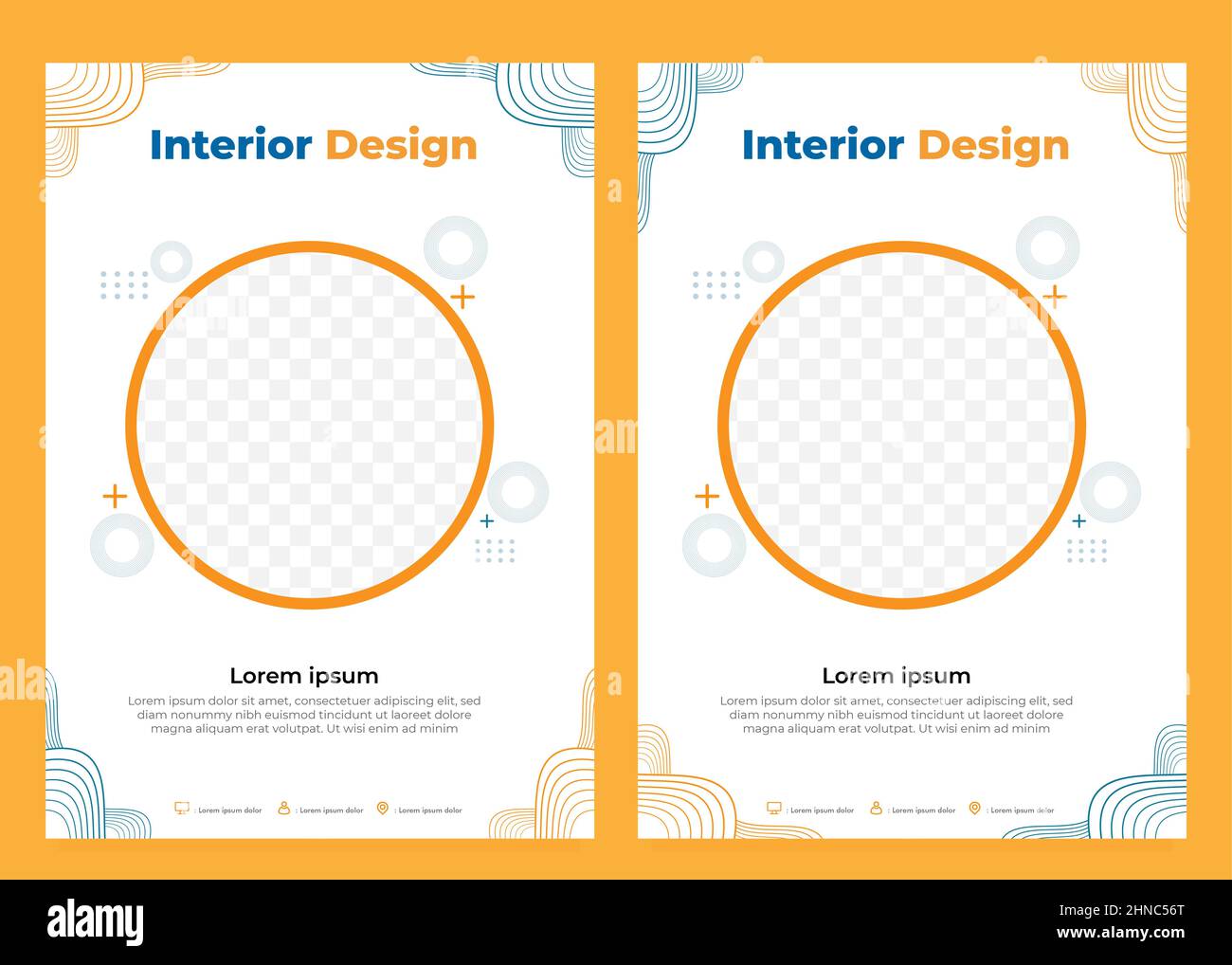 abstract hand drawn flyer template collection design Stock Photo - Alamy