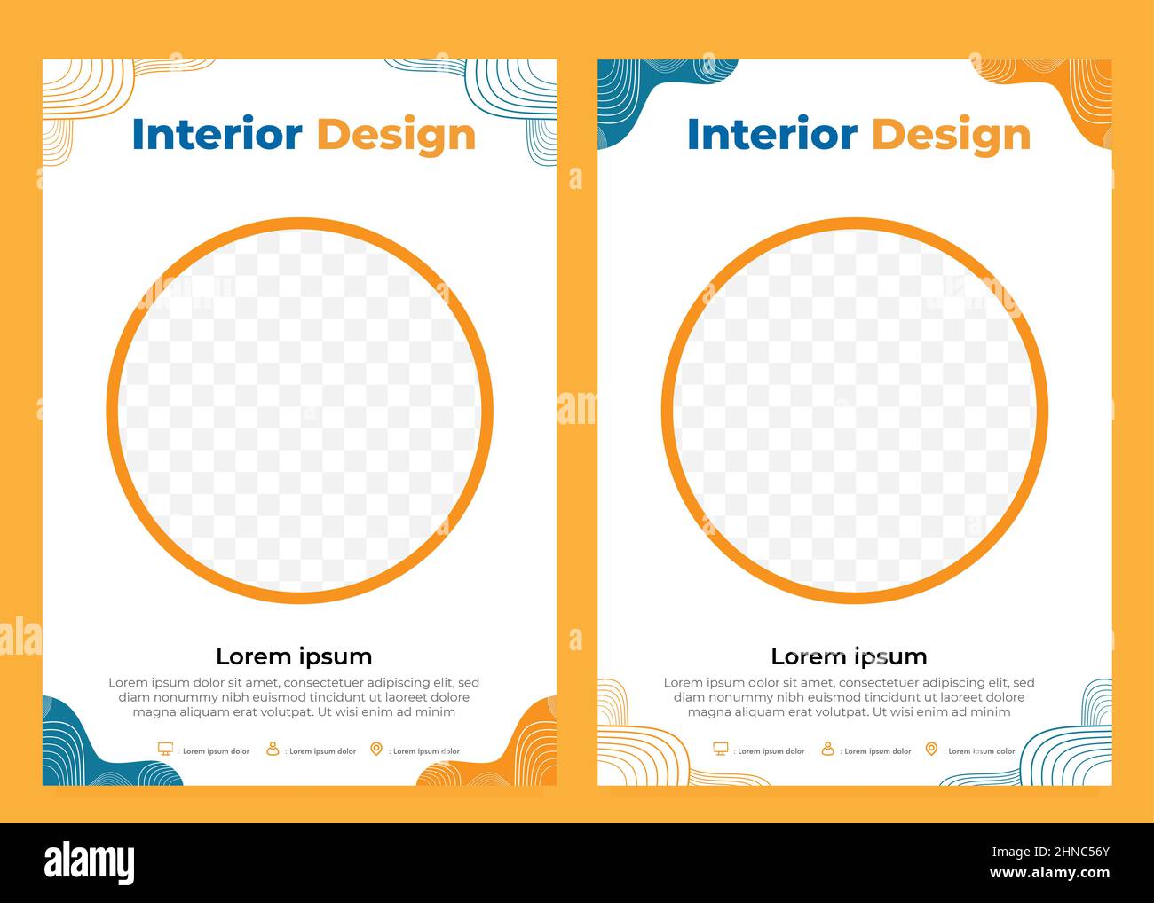 abstract hand drawn flyer template collection design Stock Photo - Alamy