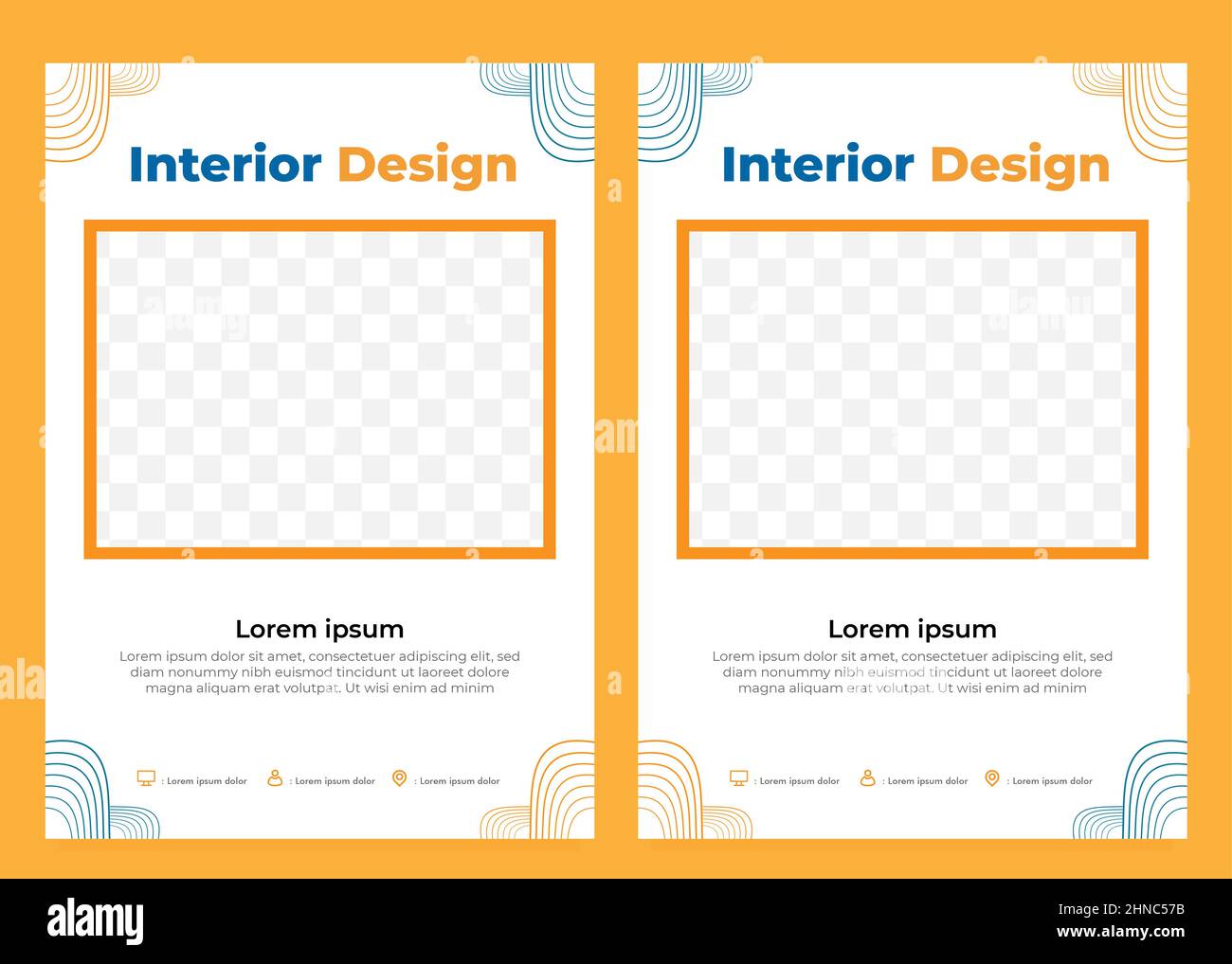 abstract hand drawn flyer template collection design Stock Photo - Alamy