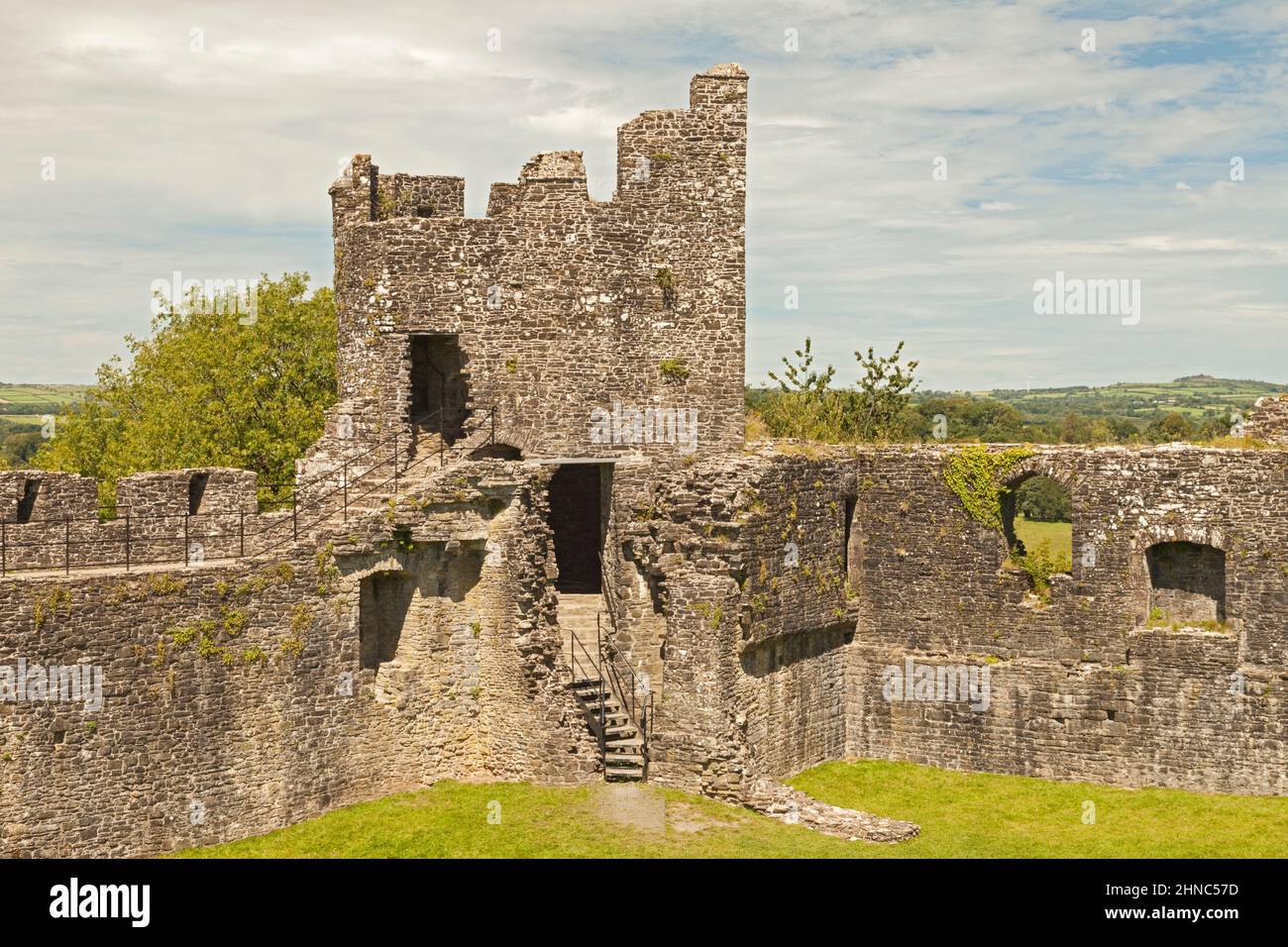 Dinefwr Castle ruins, towers and ramparts, 12th century, Llandeilo ...