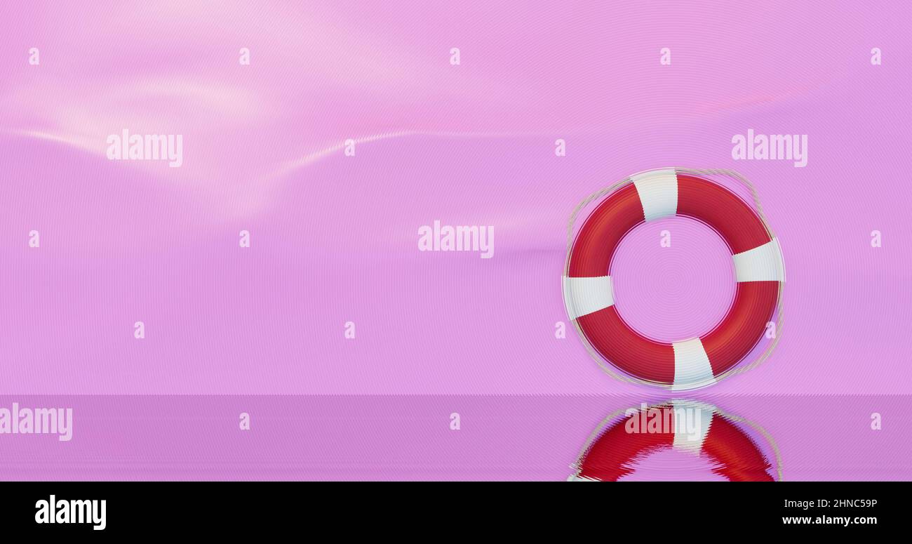 concept of beauty will save the world. lifebuoy on pink background ...