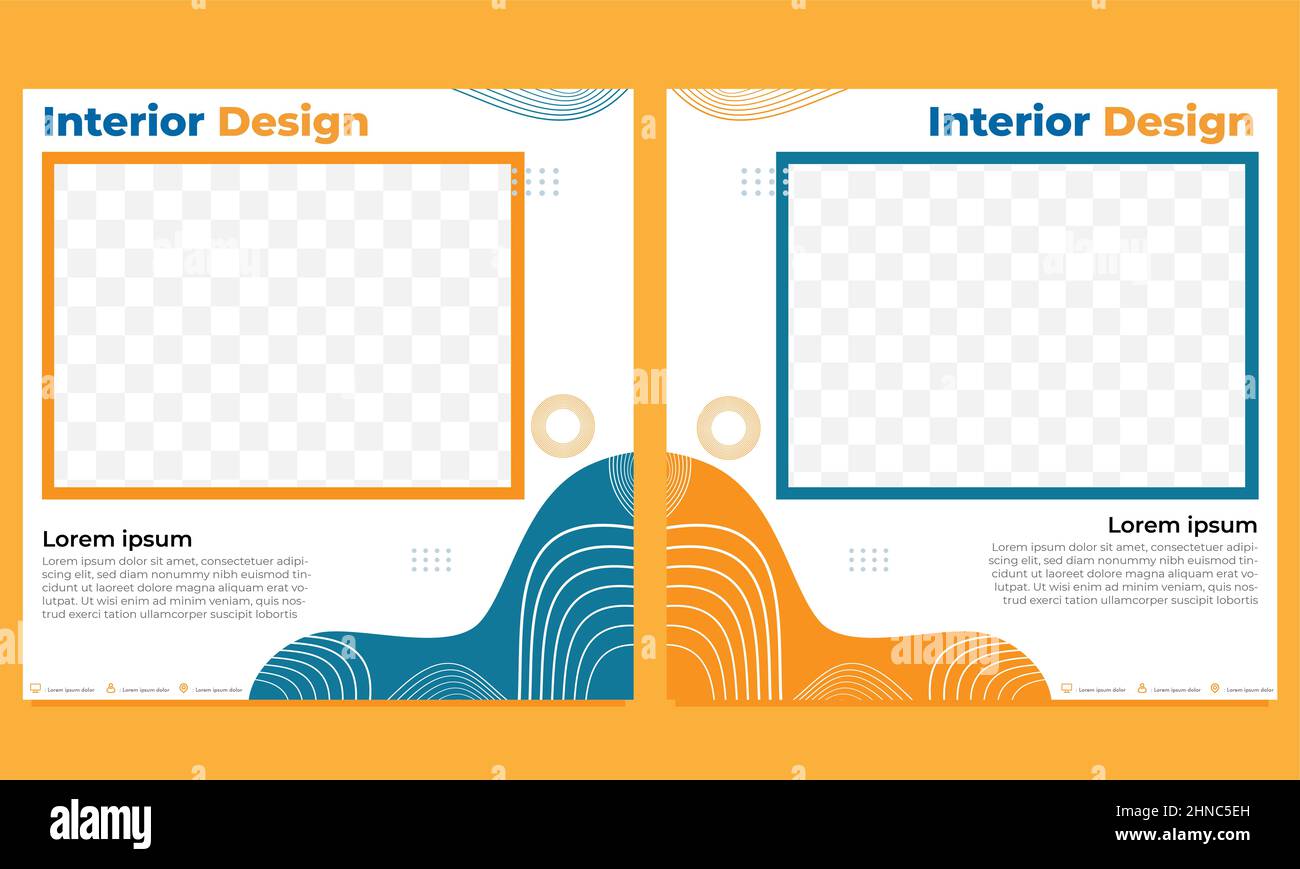 abstract hand drawn social media post template design Stock Photo - Alamy