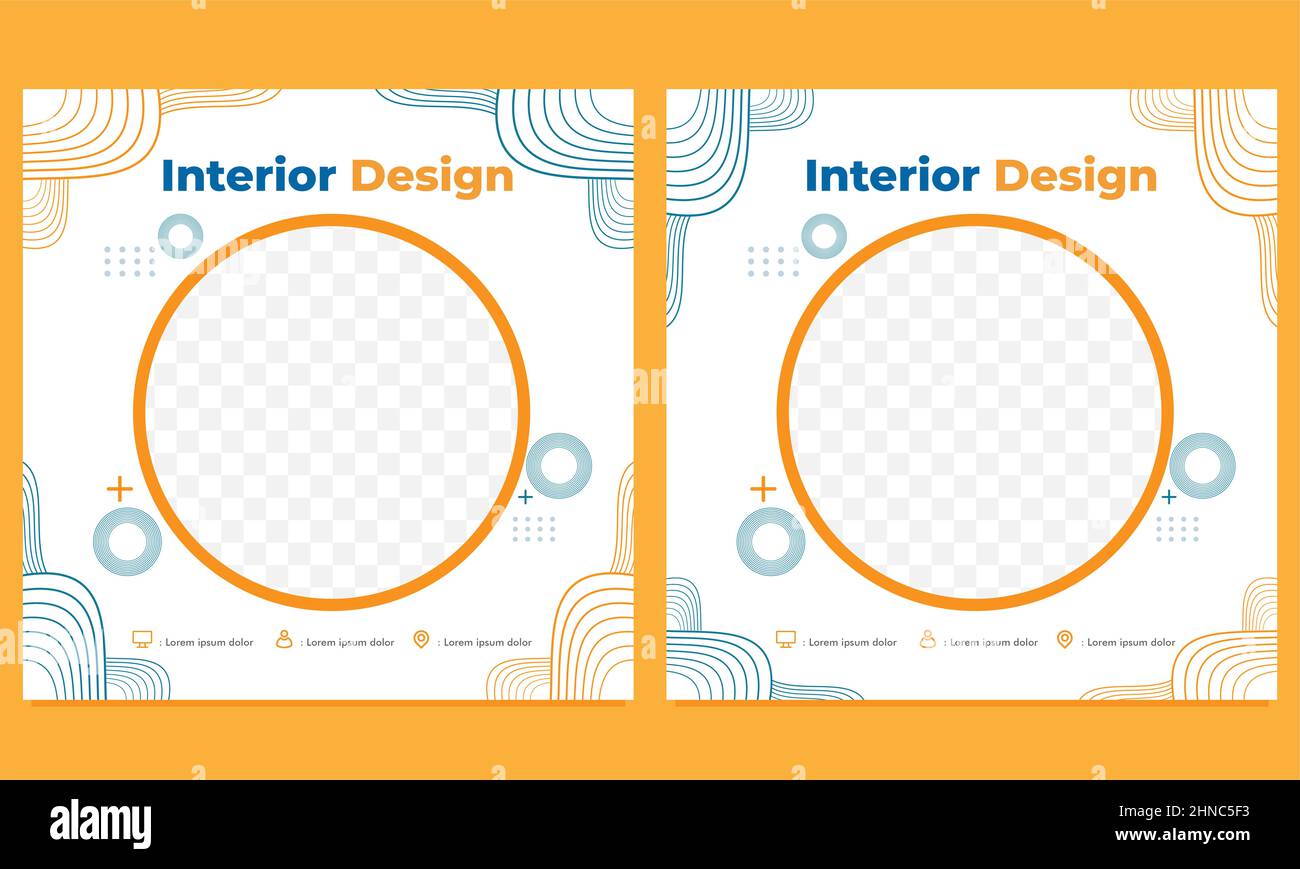 abstract hand drawn social media post template design Stock Photo - Alamy