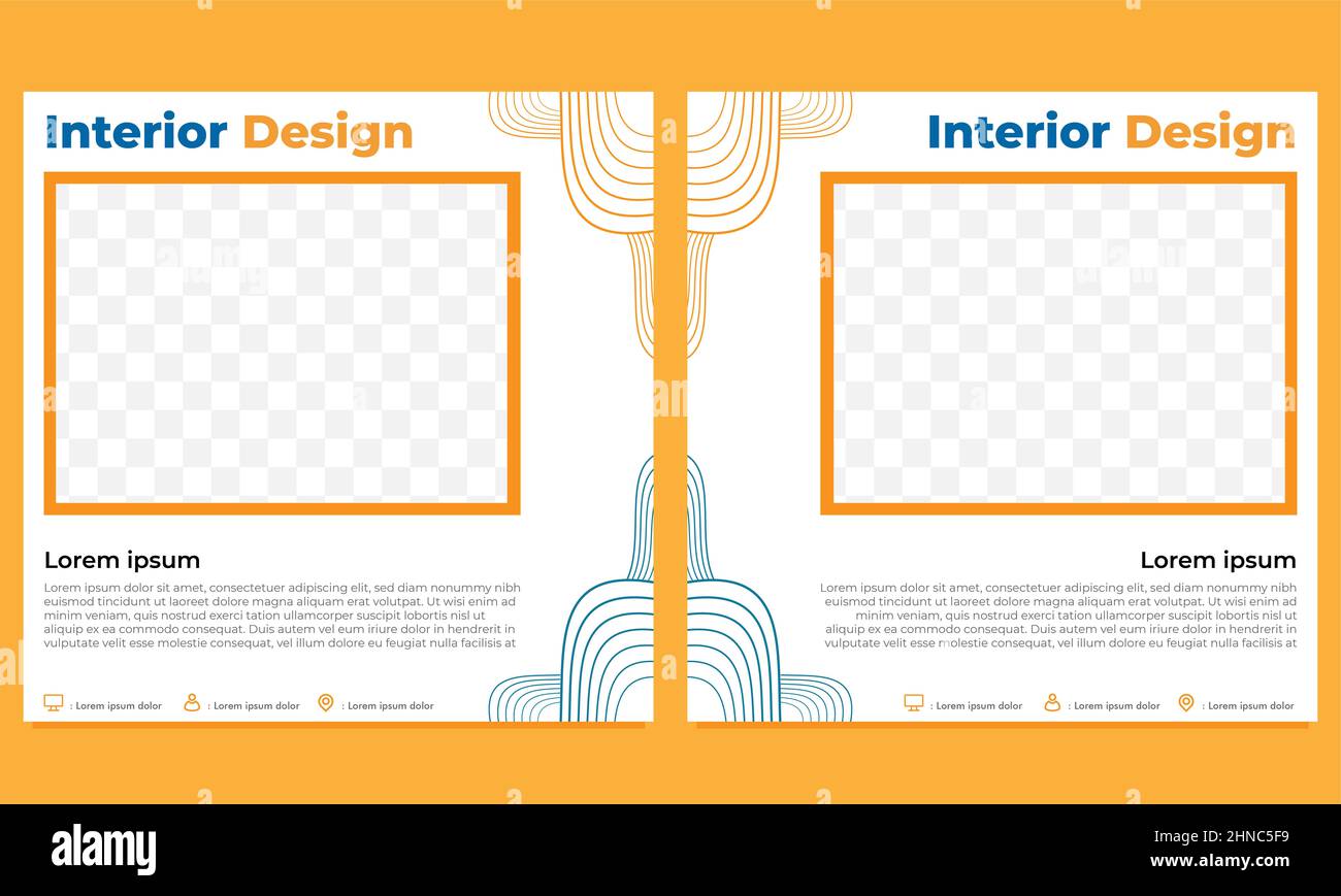 abstract hand drawn social media post template design Stock Photo - Alamy