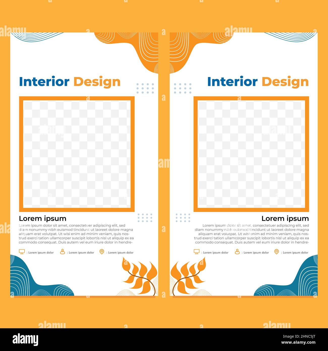 abstract hand drawn social media story template design Stock Photo - Alamy