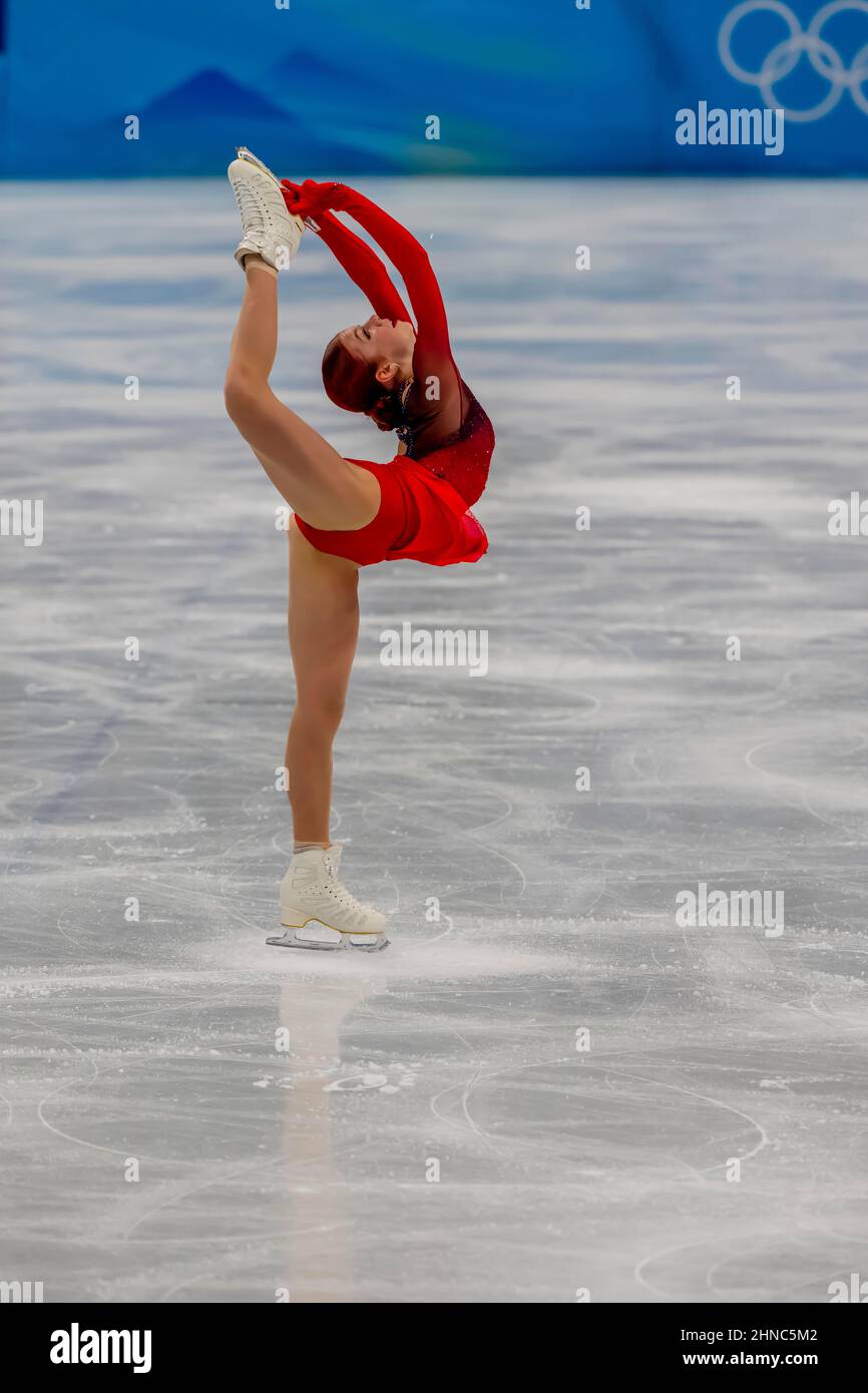 Beijing, Hebei, China. 15th Feb, 2022. Alexandra TRUSOVA (ROC) performs ...
