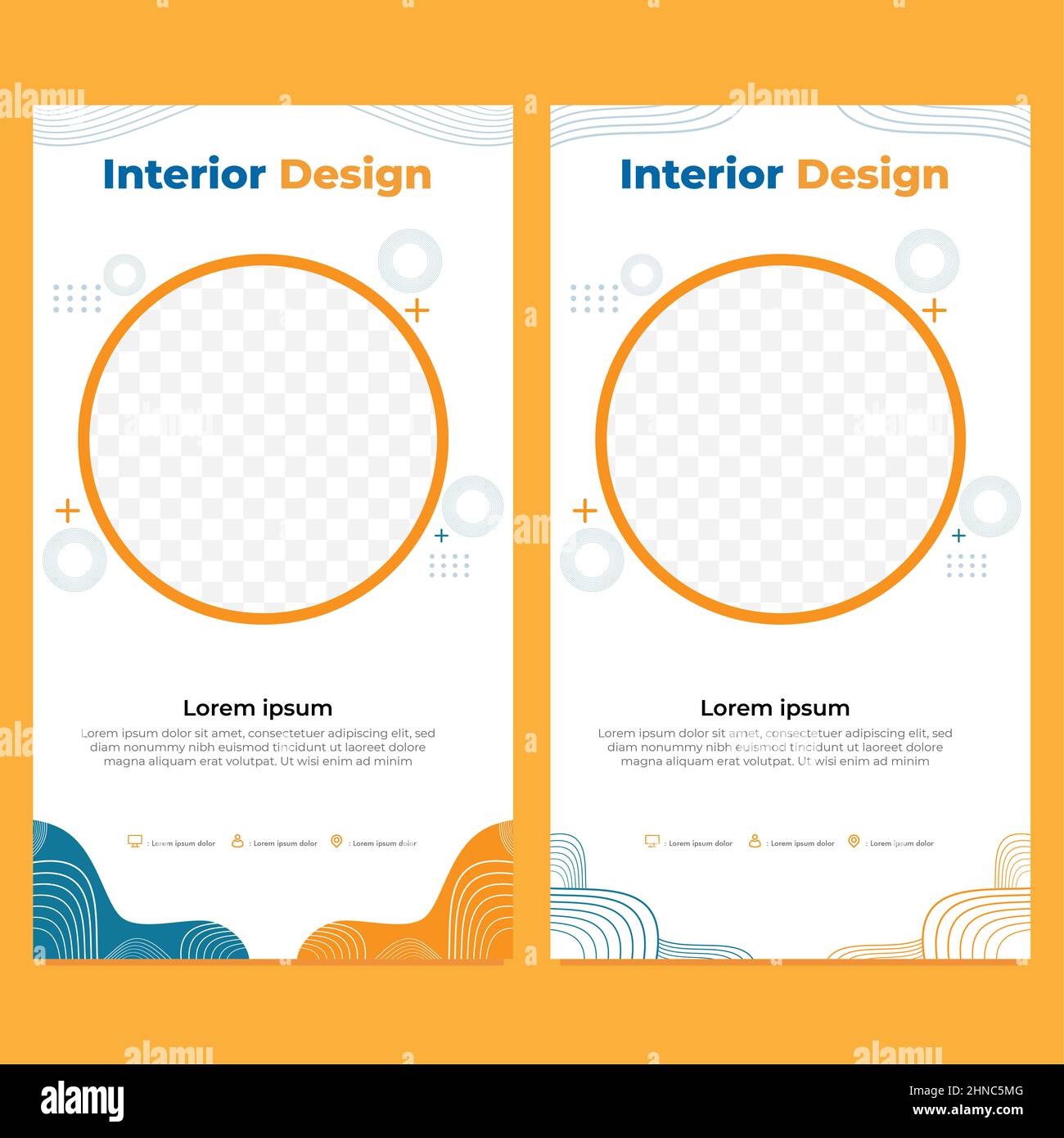 abstract hand drawn social media story template design Stock Photo - Alamy