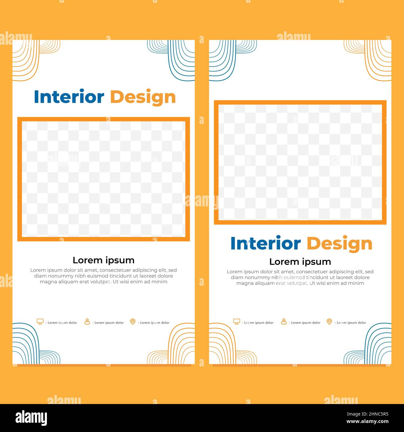abstract hand drawn social media story template design Stock Photo - Alamy