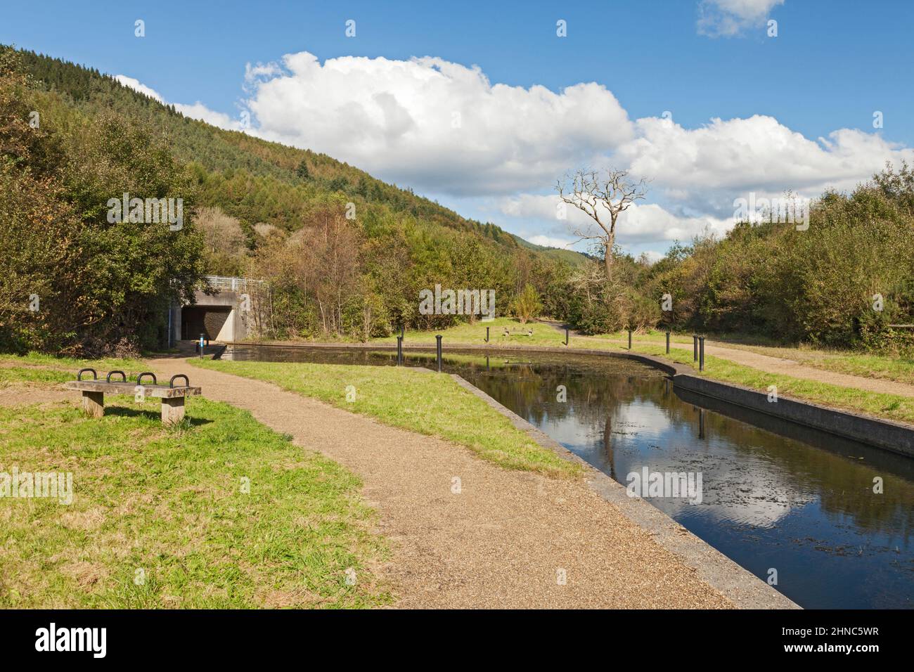 Neath Canal at Ynsbwllog Aqueduct, Neath Port Talbot, South Wales, UK ...