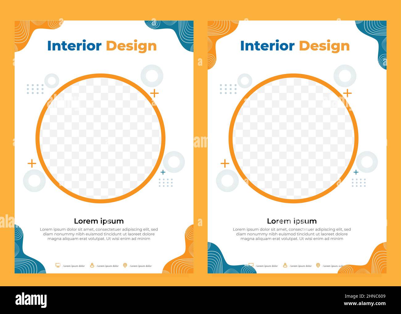 abstract hand drawn flyer template collection design Stock Photo - Alamy