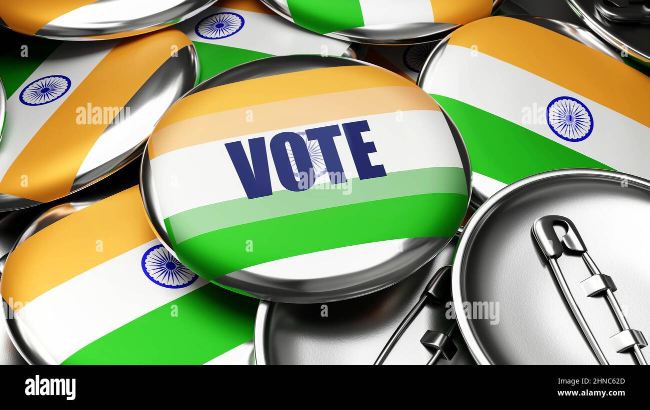 India vote button hi-res stock photography and images - Alamy