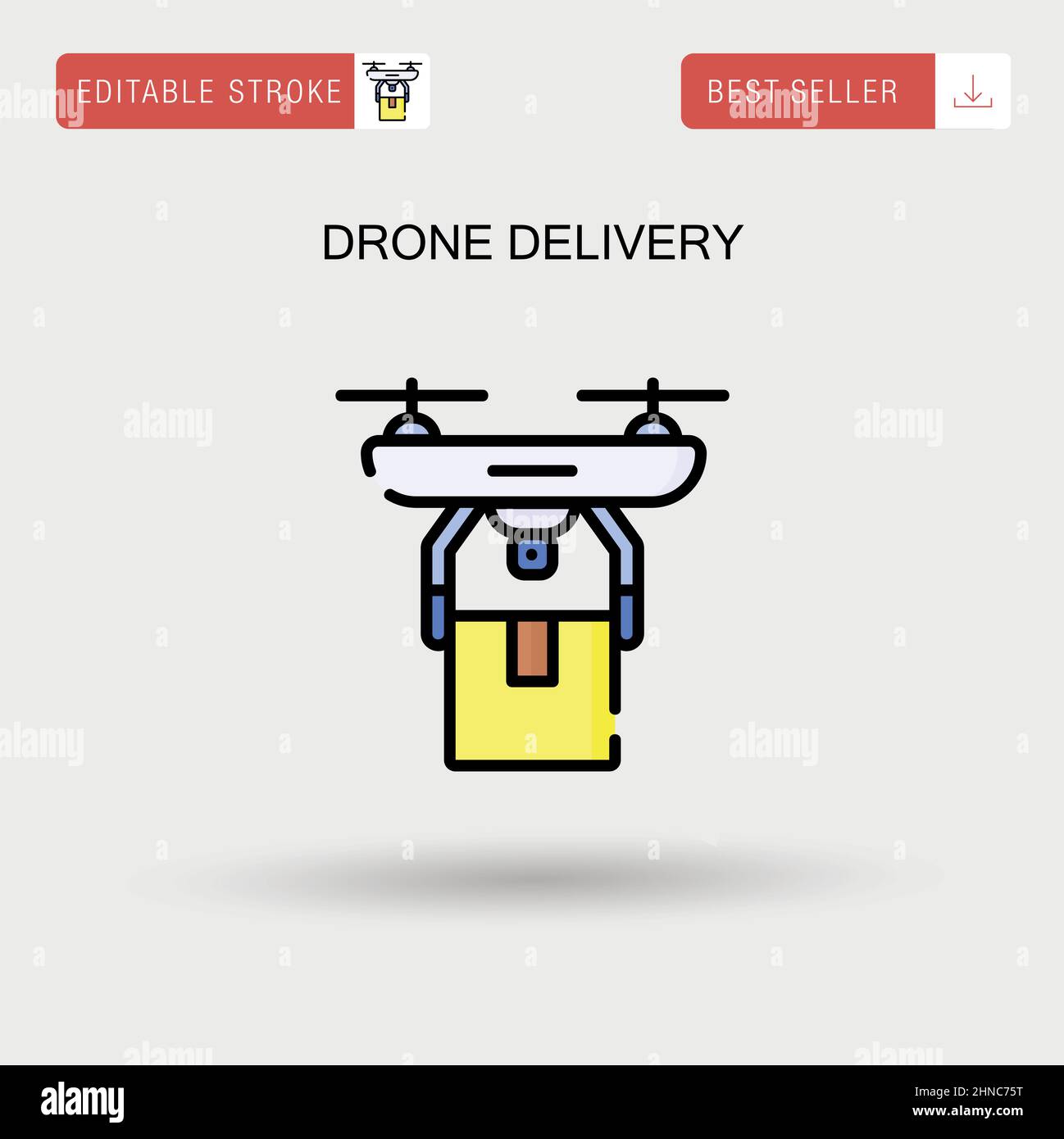 Drone delivery box package Stock Vector Images - Alamy