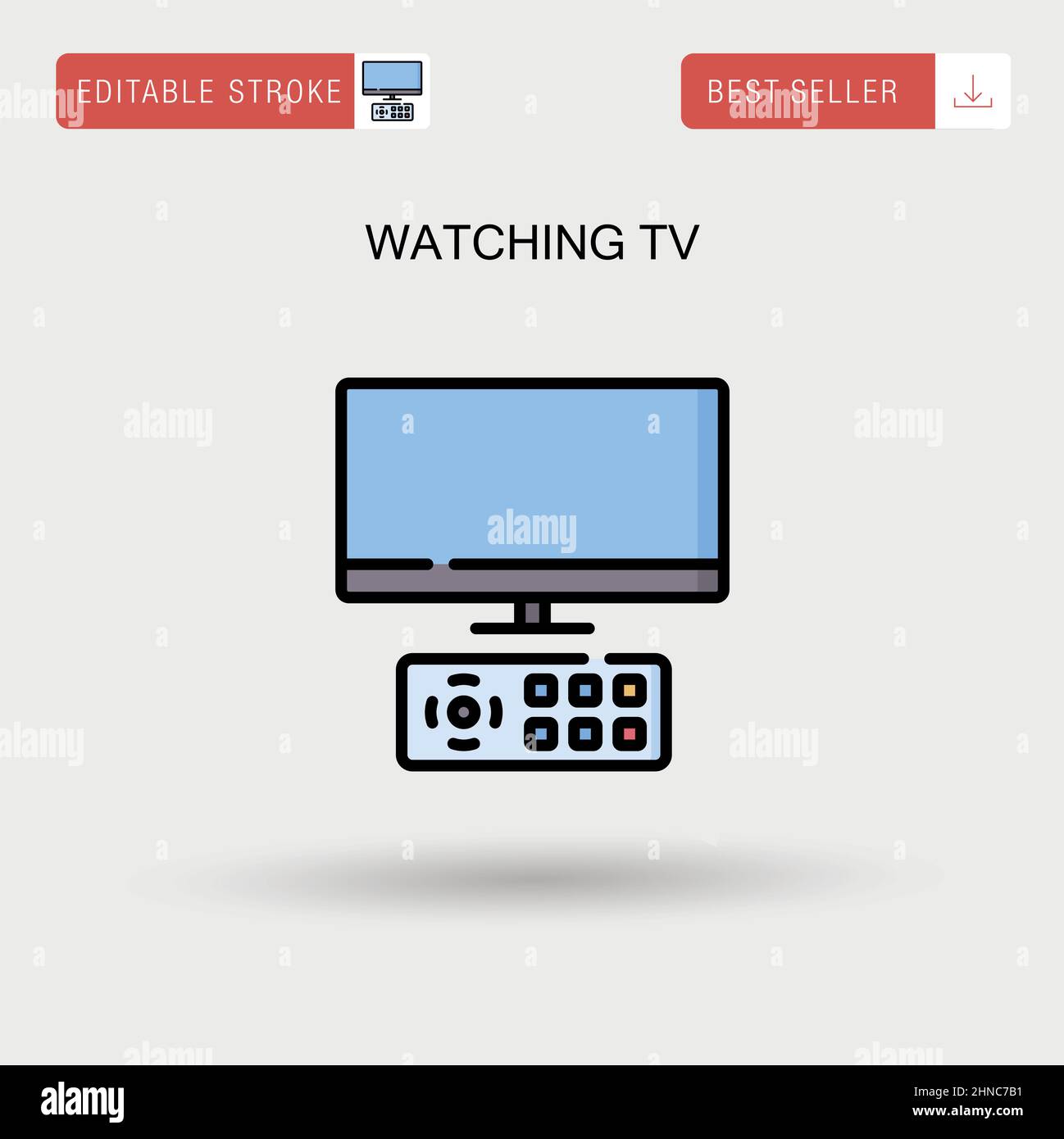 Watching tv Simple vector icon Stock Vector Image & Art - Alamy