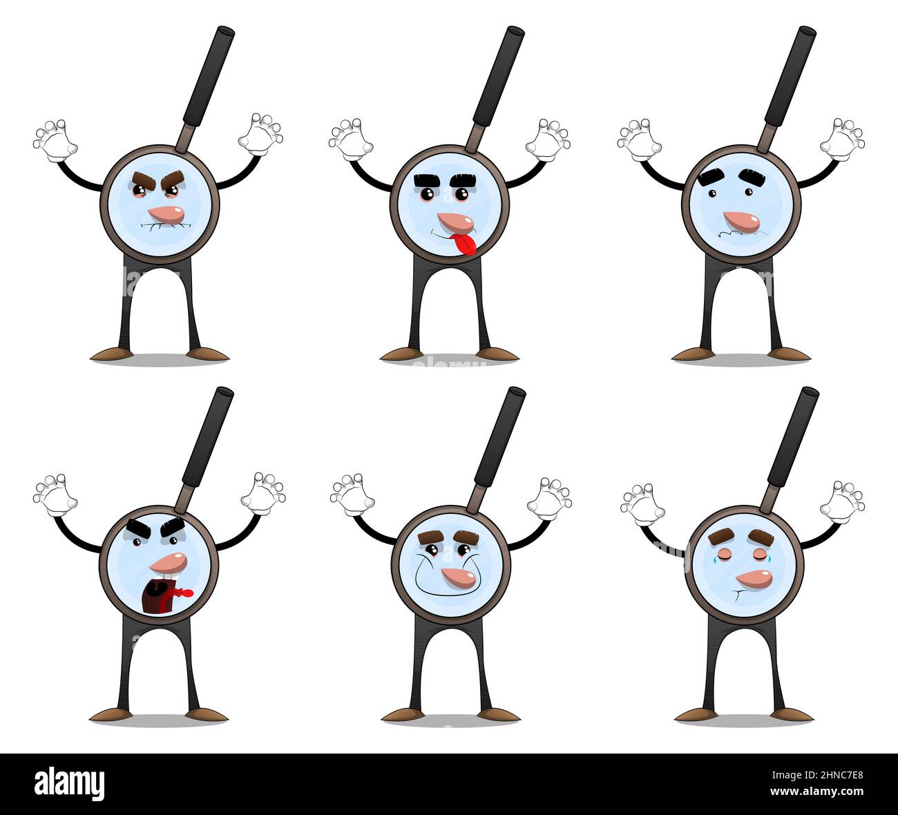 Magnifier is trying to scare you. Cartoon Character science research ...