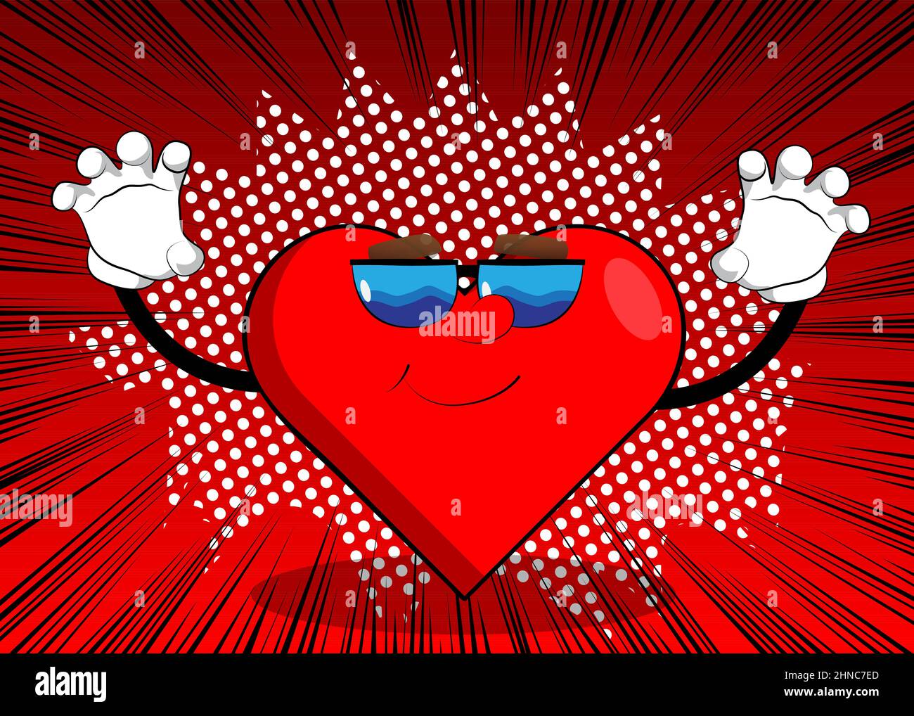 Heart Shape with is trying to scare you as a cartoon character, funny ...