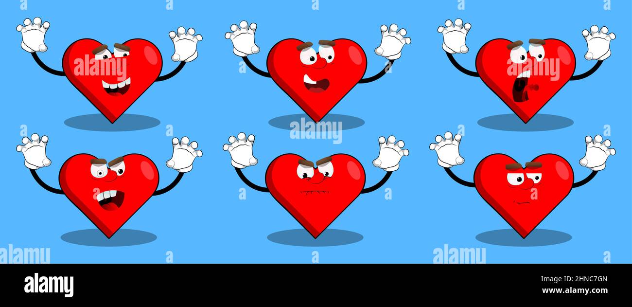Heart Shape with is trying to scare you as a cartoon character, funny ...