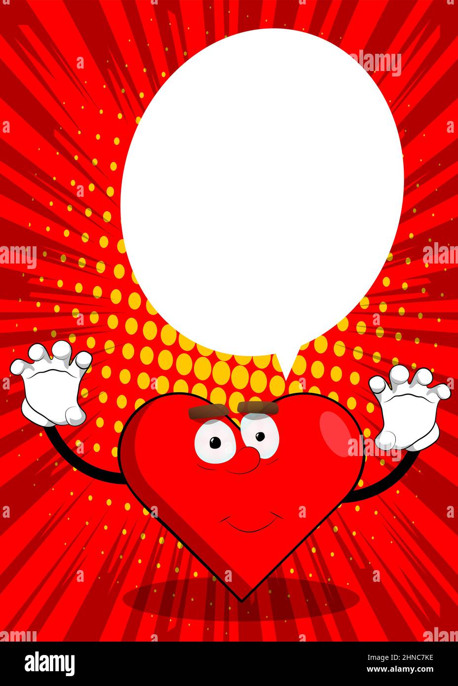 Heart Shape with is trying to scare you as a cartoon character, funny ...
