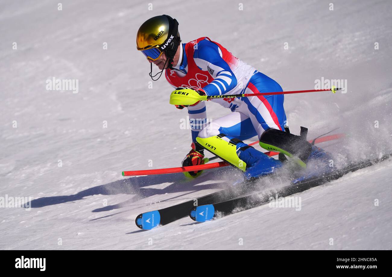 France's Clement Noel during his second run in the Men's Slalom during ...