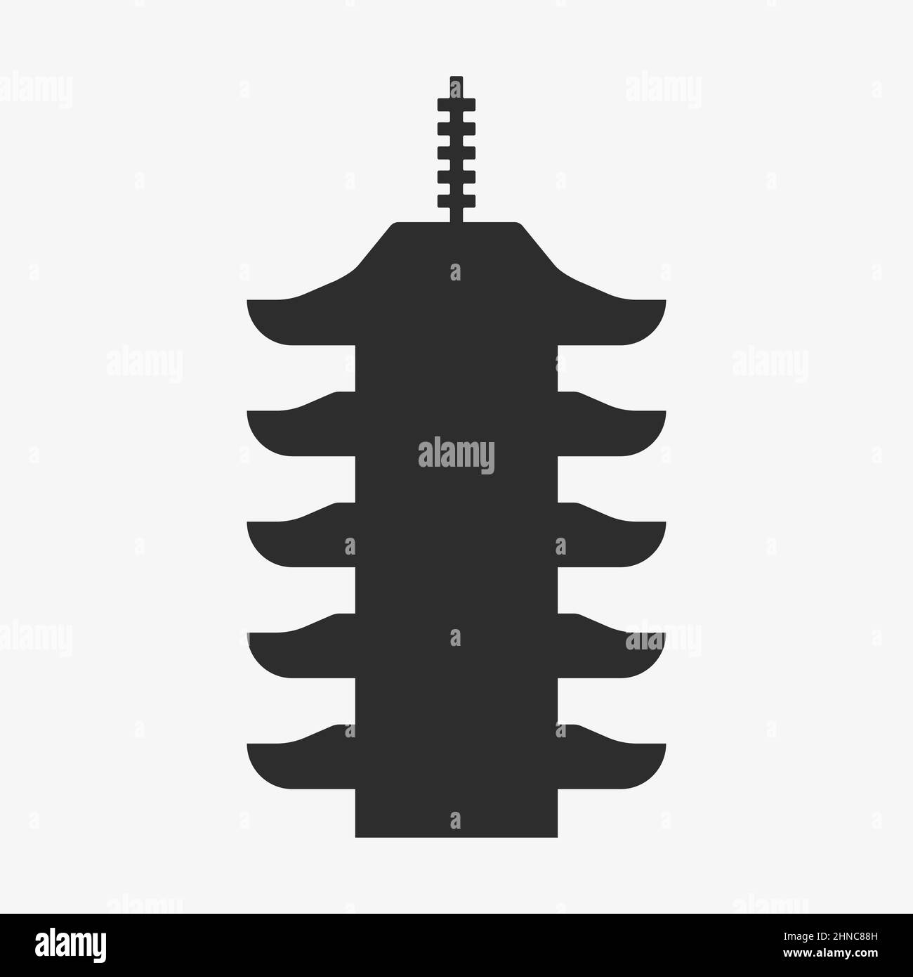 Pagoda vector icon isolated on white background Stock Vector Image ...