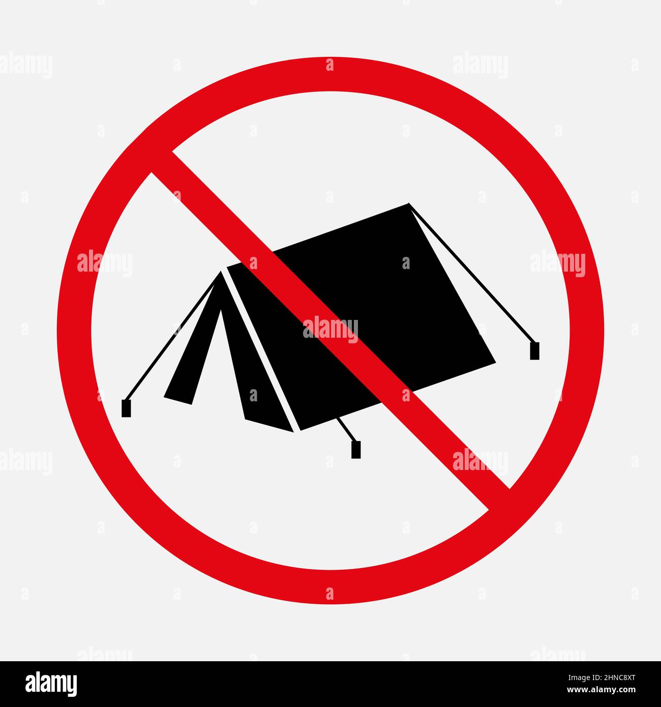 No camping sign. Tent prohibition vector icon Stock Vector Image & Art ...