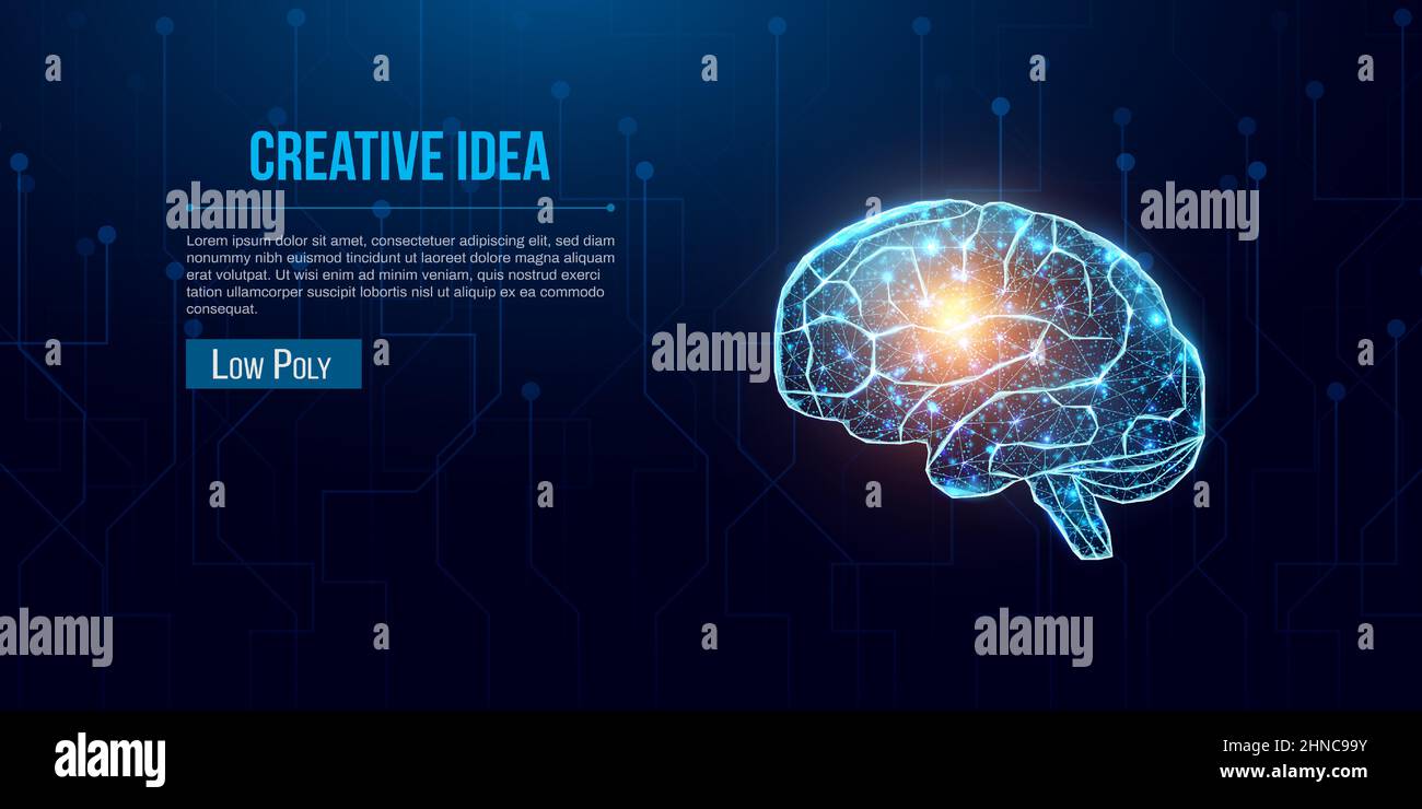 Human wireframe head and brain Stock Vector Images - Alamy