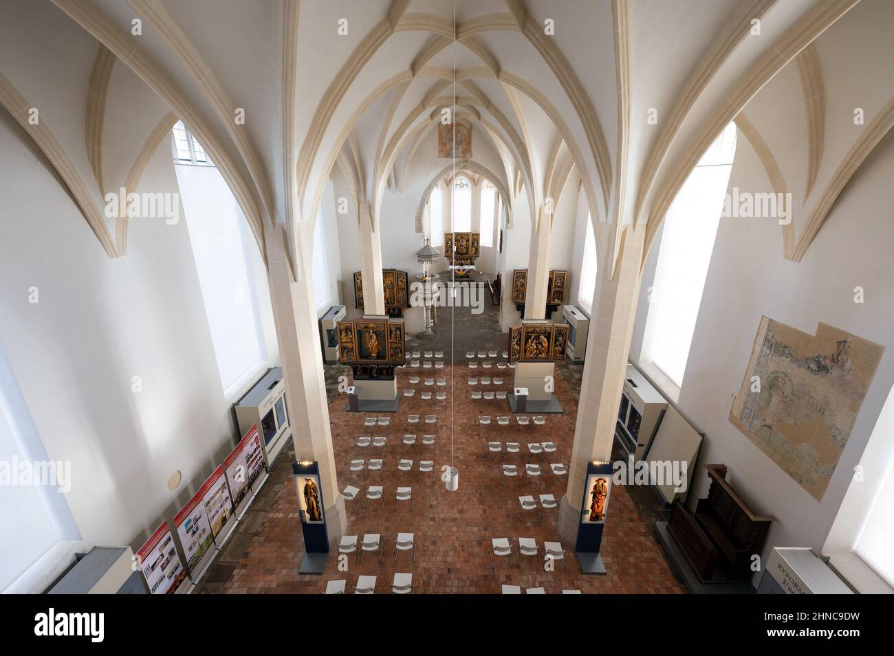 Kamenz, Germany. 15th Feb, 2022. The nave of the late Gothic monastery ...