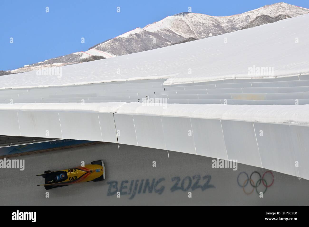 Yanqing, China. 16th Feb, 2022. Olympics, bobsleigh, two-man bobsleigh ...